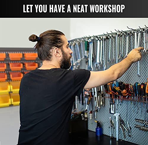 XDOVET Garage Organizer Bins, 30PC Wall Mount Storage Small Parts Bins With Peg Board And Install Screws, Store Your Nuts, Bolts, Screws, Nails, Beads