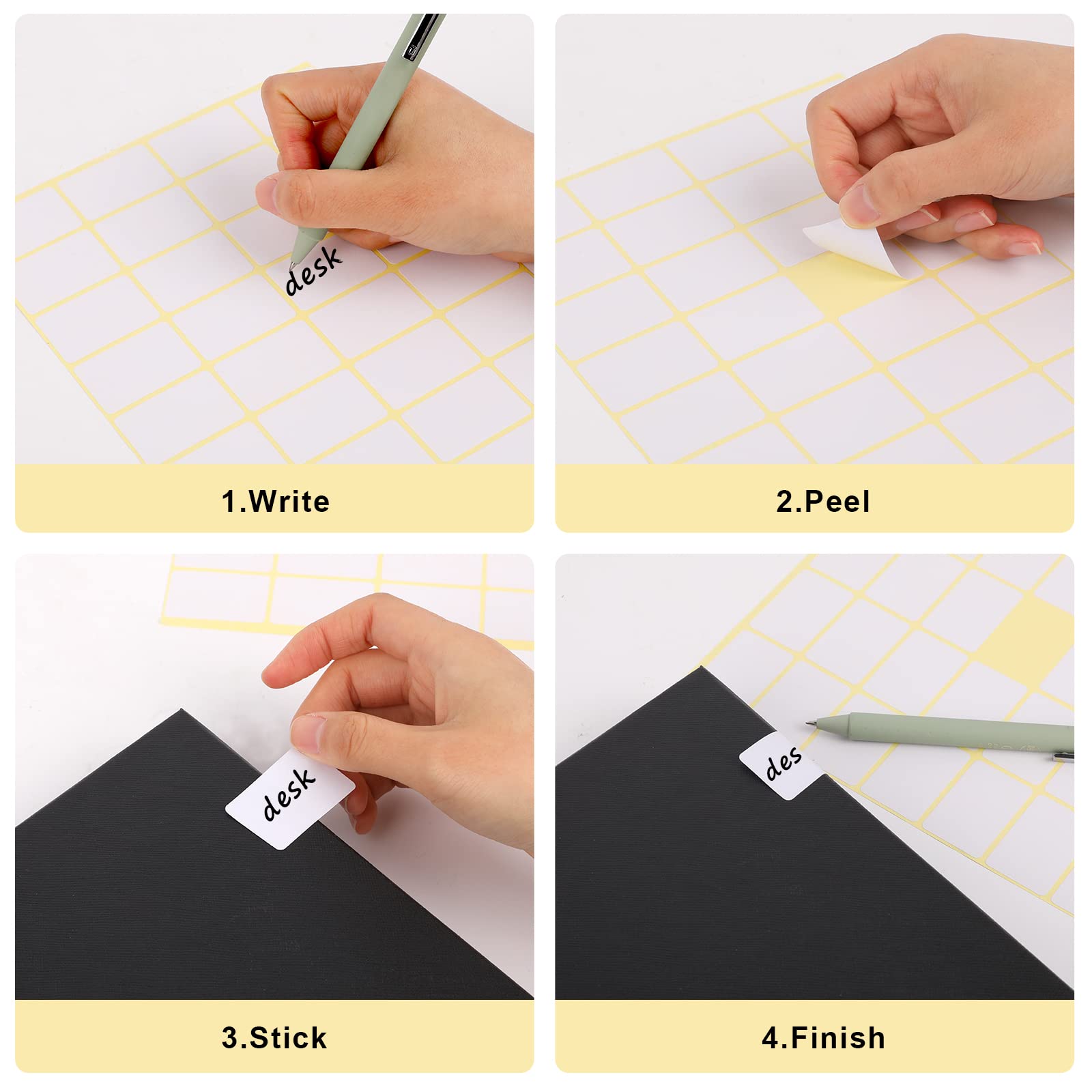 480 Pcs White Blank Labels Self Adhesive Library Book Spine Labels 1" x 1.5" Mailing Address Label Stickers Small Barcode Labels for Laser/Ink Jet Printers