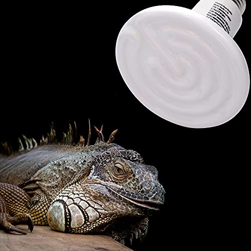60W 2PCS PTSCBS Reptile Heat Lamp Bulb Ceramic Heat Emitter No Harm No Light Infrared Heater Lamp for Chicken Coop Lizard Aquarium Snake Outside Dogs Brooder 120V,White