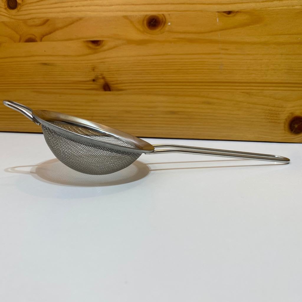 AHASON'S Fine Mesh Sieve Strainer,Premium Stainless Steel 8cm / 3.15 Inch with Durable Metal and Sturdy Handle,Excellent for Sifting Flour Pastas Rice Tea