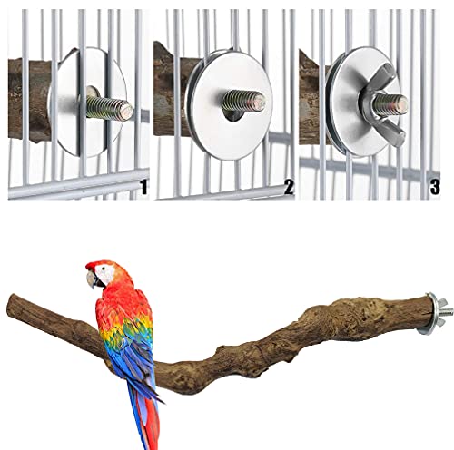 Seasonsky 8 PCS Natural Grape Stick Fork Bird Perch Bird Standing Stick Chewing Bird Toys Natural Grapevine Bird Cage Perch for Parrot Cages Toy for Cockatiels, Parakeets, Finches