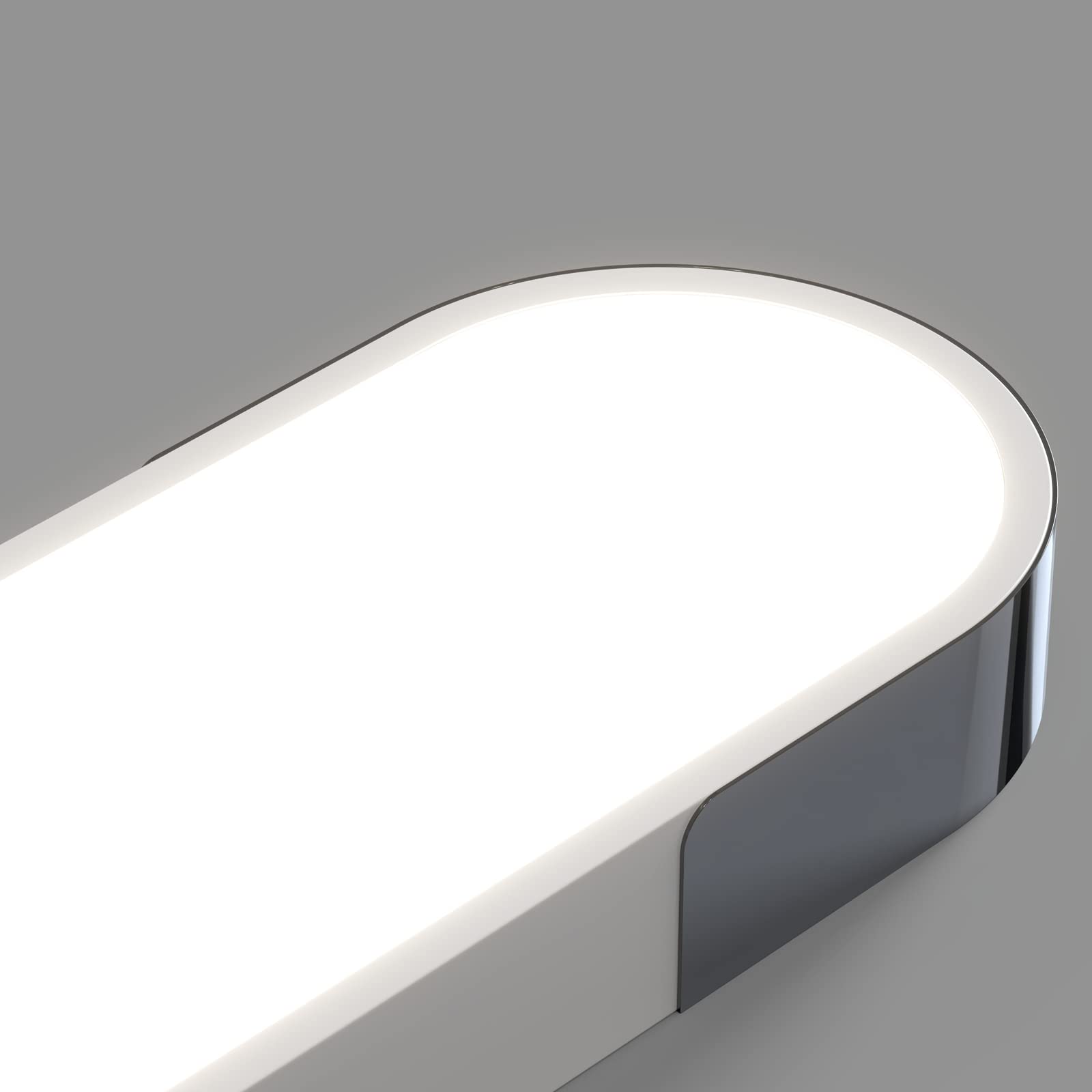 Qcyuui Dimmable LED Ceiling Light Modern Acrylic Linear LED Ceiling Lamp 39.4in Semi Flush Mount Wraparound Shape Lighting Fixture with Remote Control for Kitchen Dining Room (48W/3000-6500K)