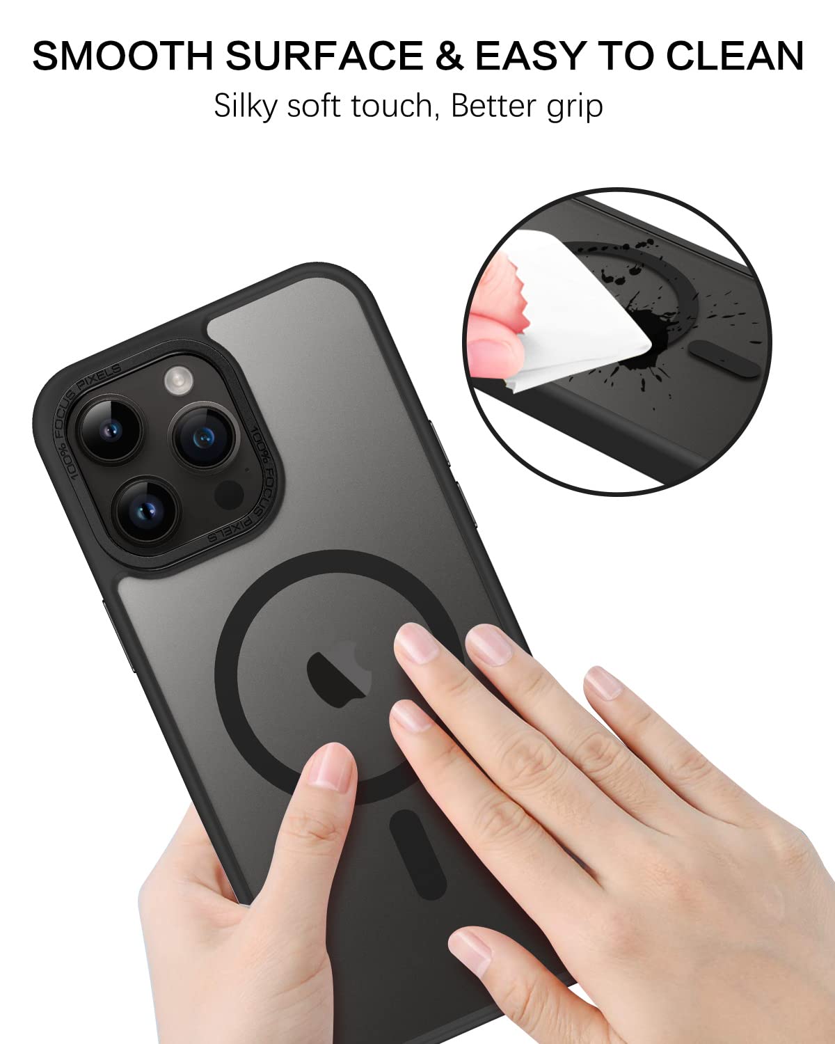 BENTOBEN for iPhone 13 Pro Max Case,[Compatible with MagSafe] iPhone 13 Pro Max Magnetic Phone Case Translucent Matte Shockproof Women Men Girl Protective Cover Case for iPhone 13 Pro Max 6.7",Black