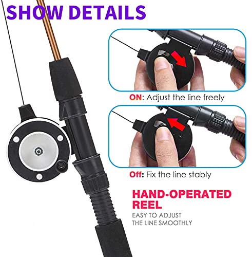 Whefory Retractable Cat Teaser Wand Toy, Cat Toys for Indoor Outdoor Cats Interactive Fishing Rod with 8 Pcs Refills Feather Toy, Plush Mouse Caterpillar & Fish