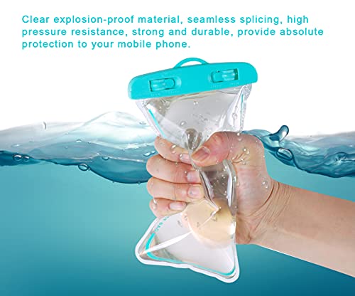 Nothers Clear Universal Waterproof Cellphone Pouch Case,Phone Dry Bag, Lanyard, iPhone 13 12 Pro 11 Pro Max XS XR X 8 7 6SGalaxy S21 20Ultra S10 Note10 9,Up 7.5,2 Pack(Blue+Black), 21*11.5*1.3cm