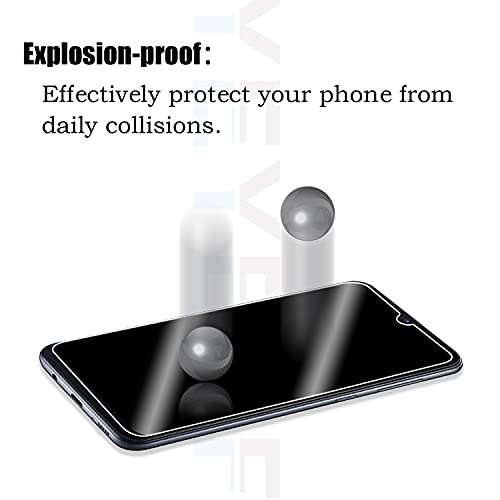 Galaxy A12 Tempered Glass Screen Protector + Camera Lens Protectors by YEYEBF, [2+2 Pack] [3D Glass] [Bubble-Free] [Anti-Glare] for Samsung Galaxy A12
