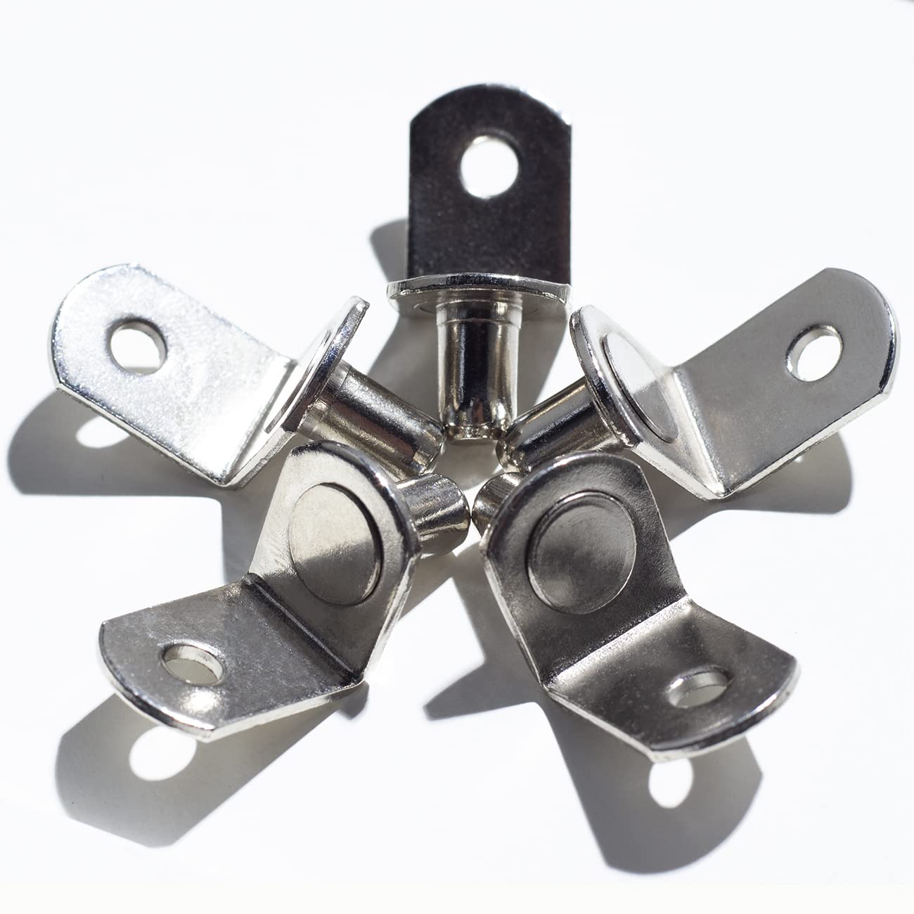 WINKING MOON 1/4 Inch (6.35mm) Shelf Pins L-Shaped Metal Support Pegs Bracket-Style Clips for Bookshelf Kitchen Cabinet Cupboard Shelves Holders, 20 PCS Nickel Plated Silver