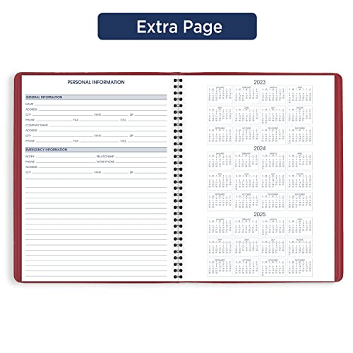 AT-A-GLANCE 2024 Weekly Planner, Quarter-Hourly Appointment Book, 8-1/4" x 11", Large, Red (709401324)