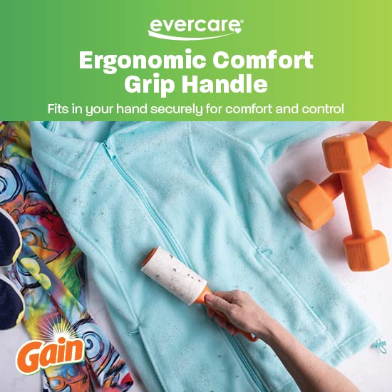 Evercare Gain Scented All-Purpose Lint Roller Value Pack with 2 Lint Rollers and 3 Refill Rolls, 60 Sheets Each Multicolor