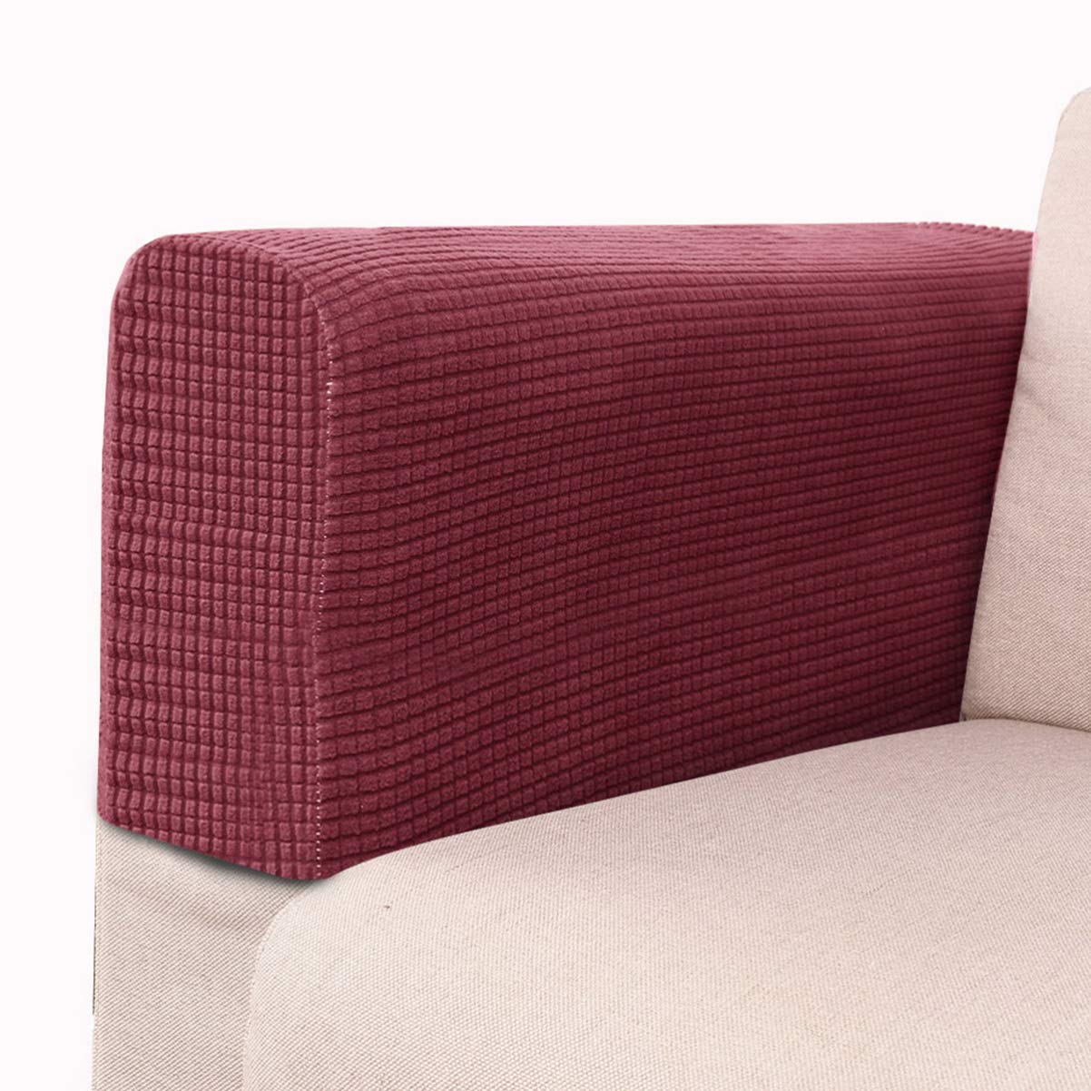 TEHAUX Narrow Arm Rest Covers Sofa Covers Armrest Covers, Sofa Armrest Cover Elastic Chair Arm Protectors Simple Sofa Armchair Slipcovers for Home Office 2pcs Recliner Chair