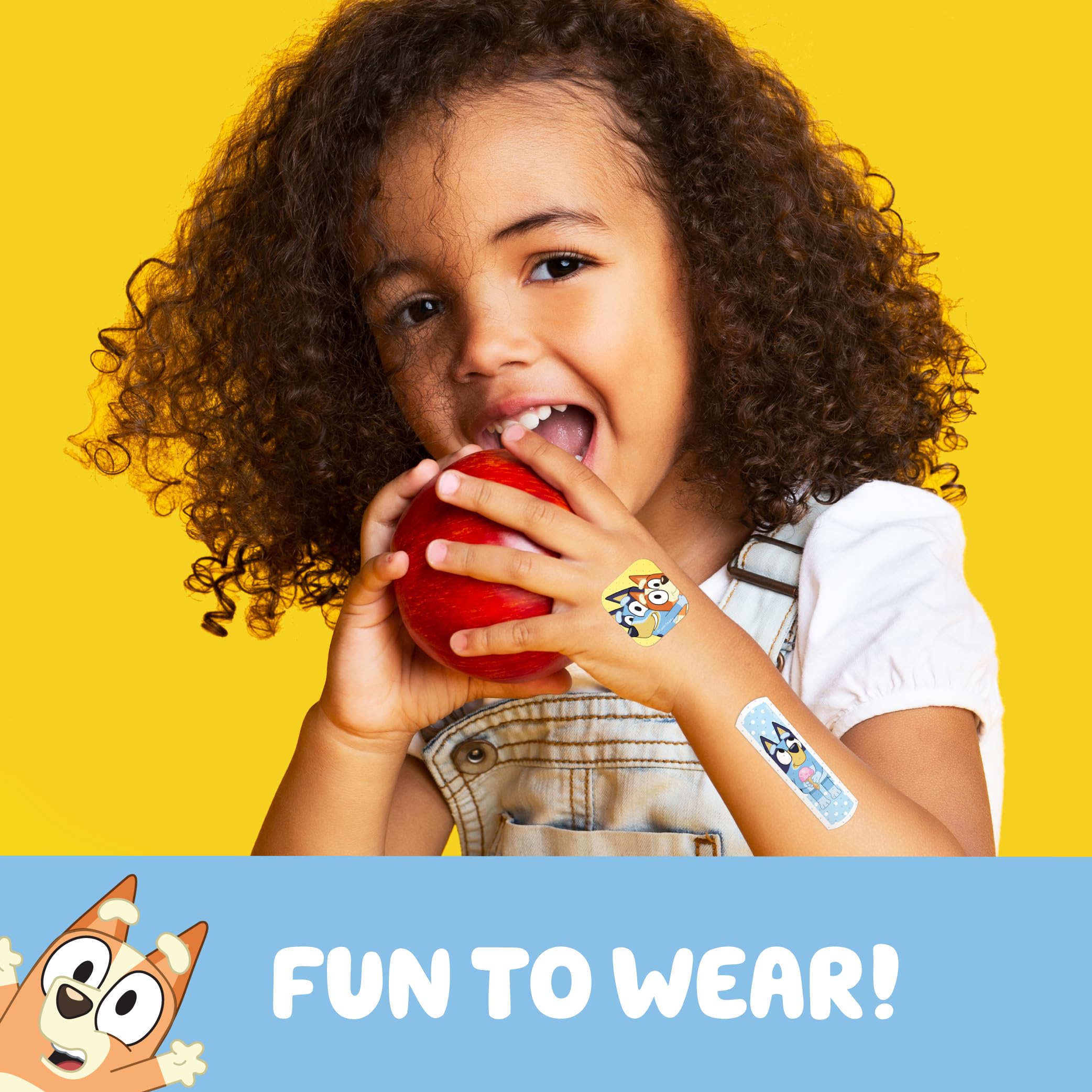 Bluey Kids Bandages, 3 Assorted Sizes 100 CT | Wear Like Stickers, Flexible Adhesive Bandages for Minor Cuts, Scrapes, and Burns. Great Gift idea and Stocking Stuffer