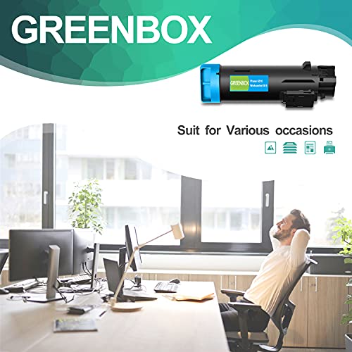 GREENBOX Remanufactured 6510 High-Yield Toner Cartridge Replacement for Xerox 6515 6510 106R03477 for Phaser 6510N 6510DN 6510DNI Workcentre 6515N 6515DN 6515DNI Printer(2,400 Pages, Cyan, 1-Pack)