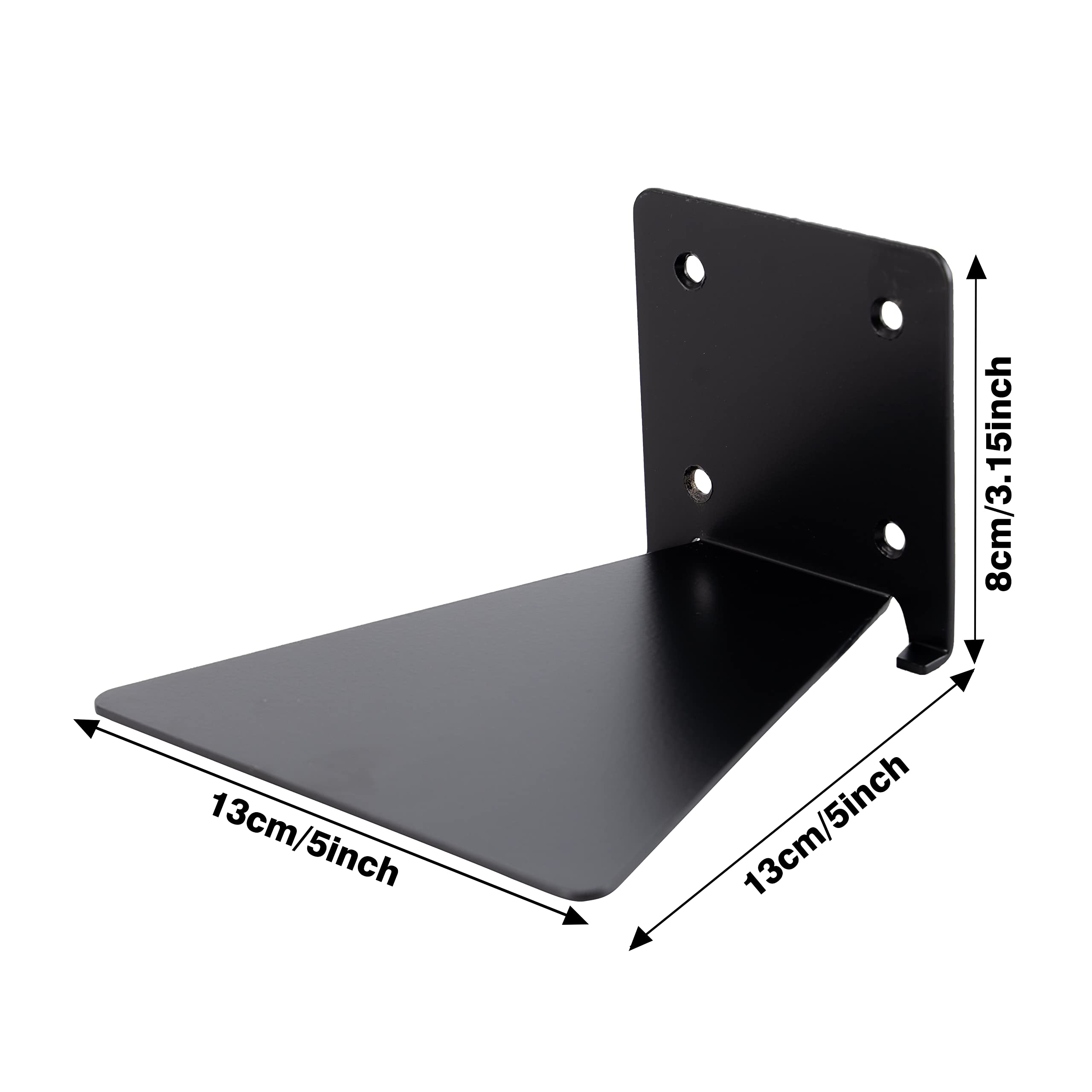 VASGOR Set of 4 Invisible Floating Bookshelf, Heavy Duty Wall Mounted Book Shelf Organizer, Wall Mount Metal Shelves Holder for Books (4, Black)