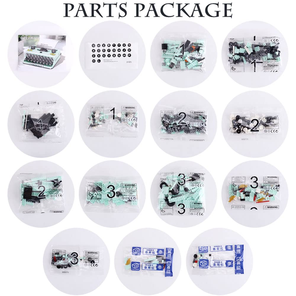 ENHANA Ideas Retro Typewriter Building Blocks Toys Model,STEM Building Idea Set,Best Nostalgic Gift for 6+ Year Old Kids or Adults,820PCS