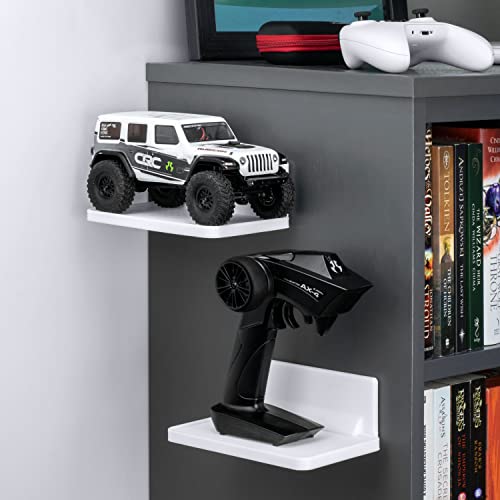 BRAINWAVZ 6.7" Adhesive Floating Wall Shelf for Small Speakers, Deco, Plants, Baby Monitors, Toys, Bathroom, Kitchen & More, Easy to Install, No Screws & Mess, 6.7” x 4.1 (SHELF200-White)