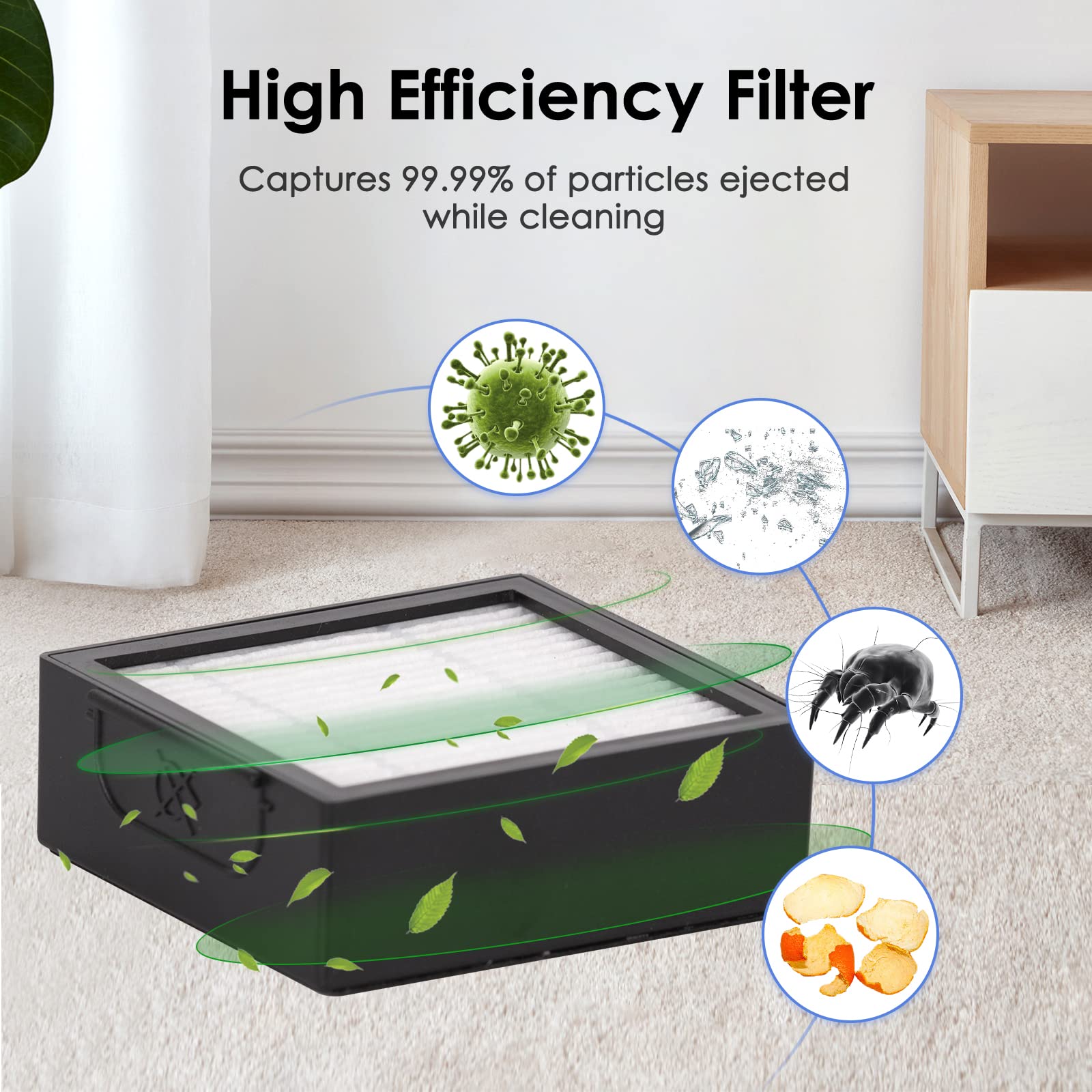 (6 Pack) Combo 10 Max Replacement HEPA Filter Compatible with iRobot Roomba Combo J7+ plus/Combo j9+/ Combo 10 Max Robotic Vacuum Cleaner HEPA Filters Accessories(NOT FOR Roomba combo j5 combo j5+)