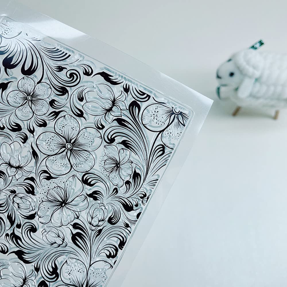 Hibiscus Flowers Background Clear Stamps Transparent Silicone Stamp Album Cards Rubber Stamp for Card Making Decoration and DIY Scrapbooking