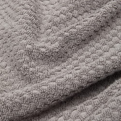 Amazon Basics Odor Resistant Textured Hand Towel, 16 x 26 Inches - 6-Pack, Dark Gray