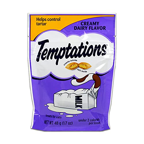 Temptations Whiskas Cat Treats Variety Pack -- 3 Temptations Cat Snack Treat Bags | Temptations Cat Treats Chicken, Dairy, and Tuna (1.7oz)