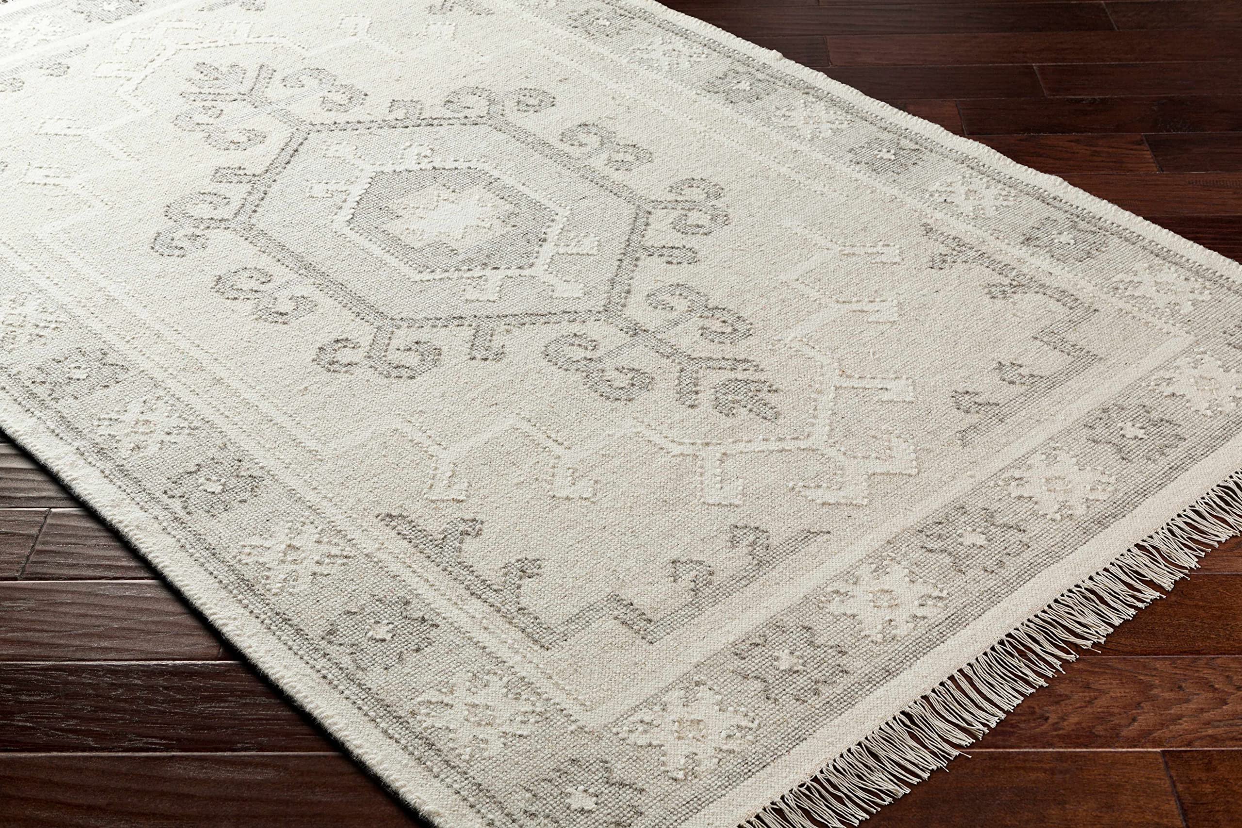 Hauteloom Afra Wool Living Room, Bedroom Area Rug - Gray - 8' x 10'