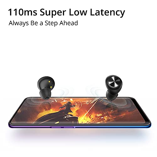 DIZO GoPods D Bluetooth Earbuds Wireless Headphones, Clear Calls, Environmental Noise Cancellation, Deep Bass Boost, Waterproof Stereo TWS Earphones, Touch Control, Low Latency, Sports Headsets Black