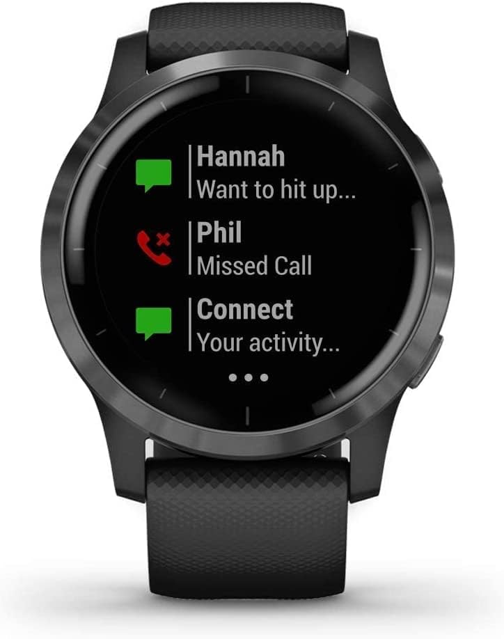 Garmin Vivoactive 4 GPS Fitness Smartwatch (Renewed) with Black Case and Slate Hardware
