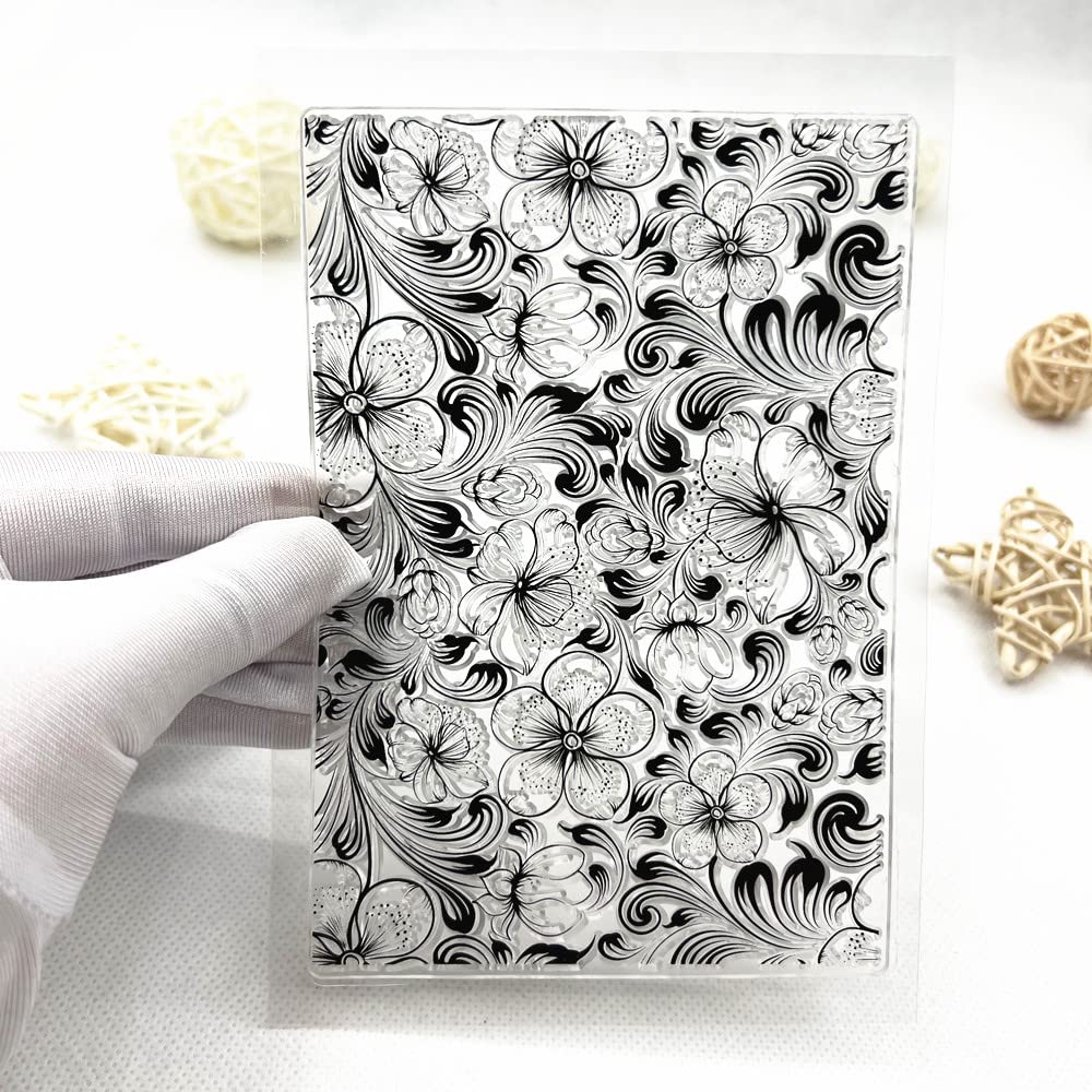 Hibiscus Flowers Background Clear Stamps Transparent Silicone Stamp Album Cards Rubber Stamp for Card Making Decoration and DIY Scrapbooking