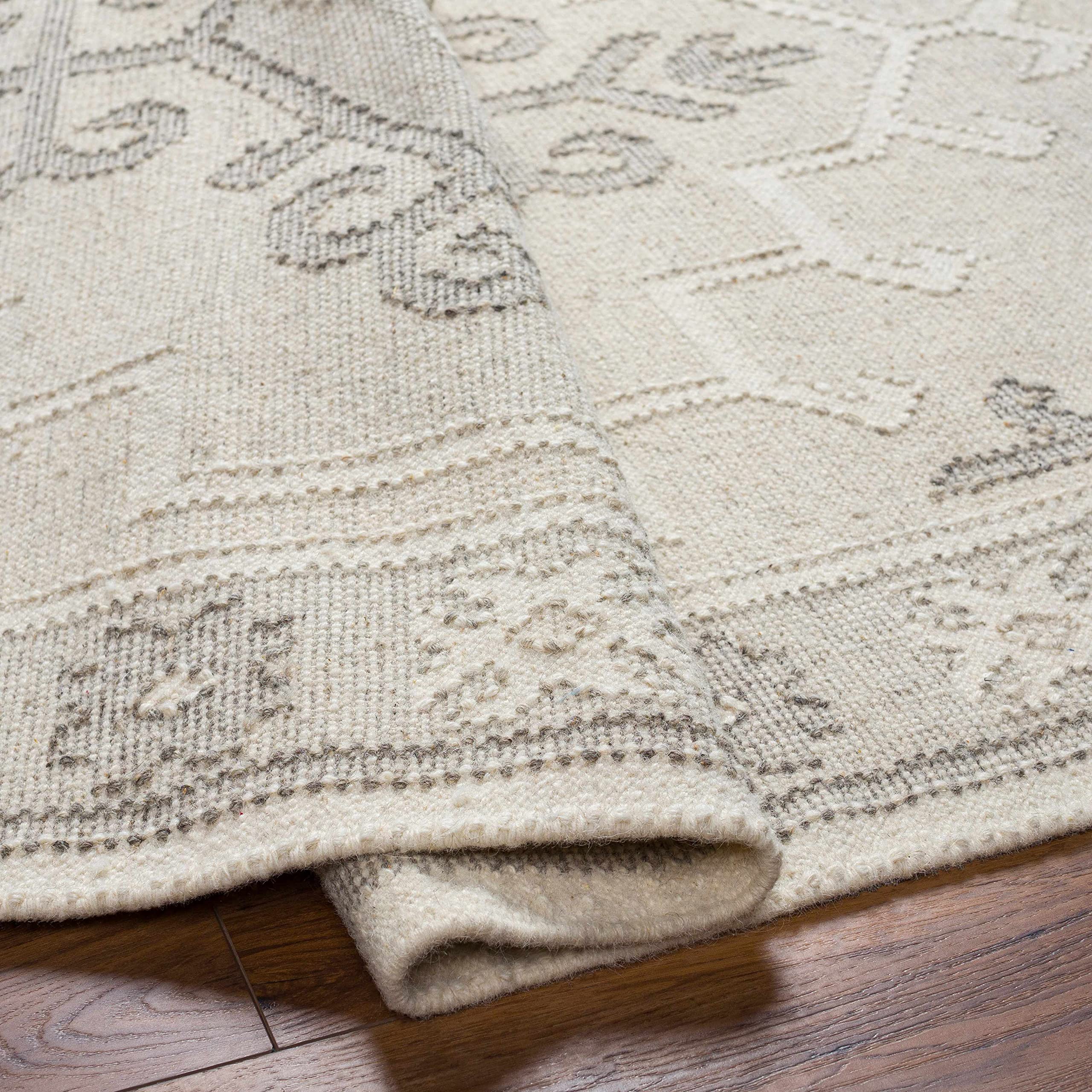 Hauteloom Afra Wool Living Room, Bedroom Area Rug - Gray - 8' x 10'