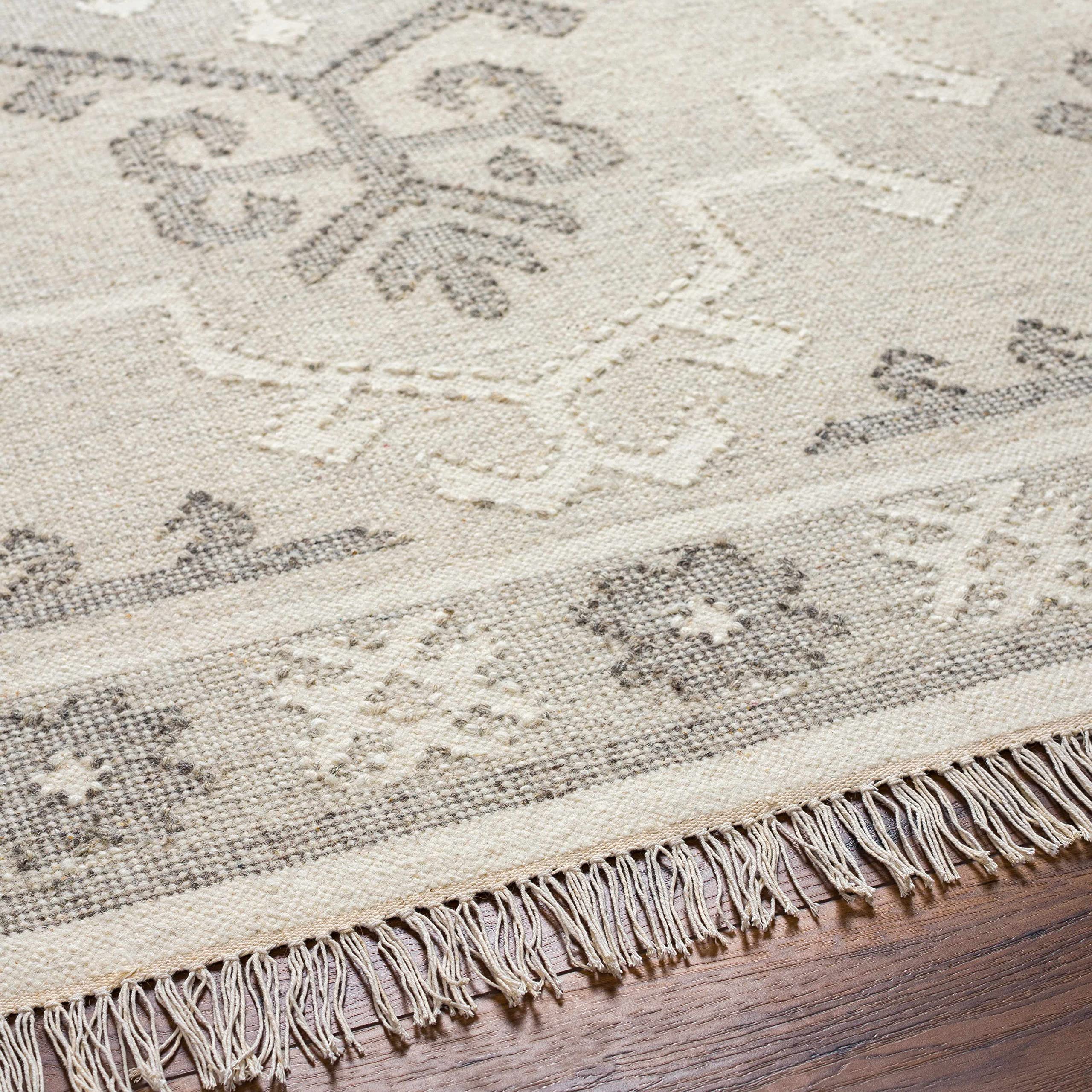 Hauteloom Afra Wool Living Room, Bedroom Area Rug - Gray - 8' x 10'