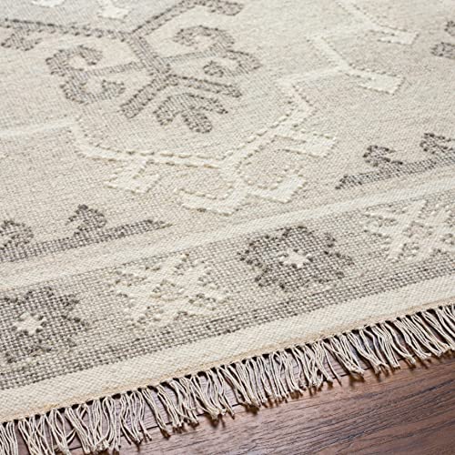 Hauteloom Afra Wool Living Room, Bedroom Area Rug - Gray - 8' x 10'