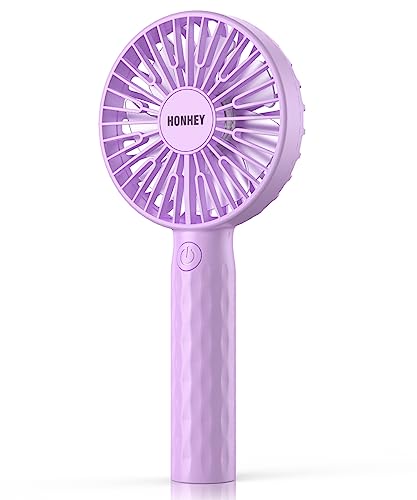 HonHey Handheld Fan, Super Mini Portable Fan with Rechargeable Battery Operated and 3 Adjustable Speed, Personal Hand Held Fan for Girls Women Kids Outdoor Travelling Indoor Office Home Eyelash Fan
