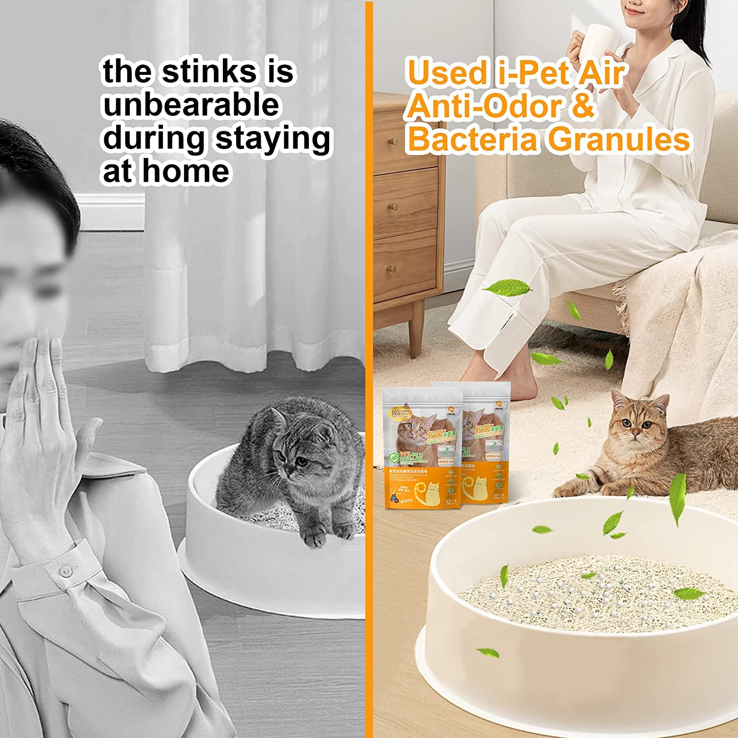 Taleva Cat Litter Deodorizer, Cat Litter Deodorizing Granules, Cat Litter Sterilization Deodorization Beads, Cat Litter Powerful Odor Eliminating Beads, Pet Mat Powerful Deodorizing Beads