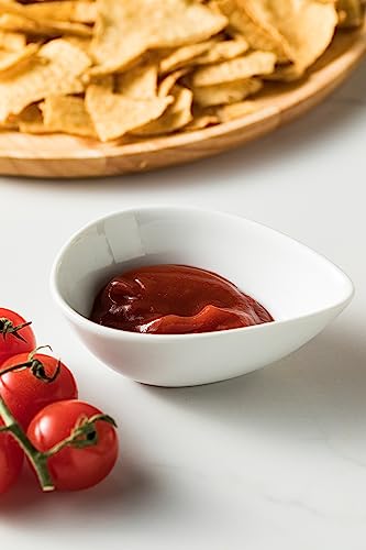 Miamolo 8 Pack Dipping Sauce Bowls, 3 Oz Ceramic Soy Sauce Dish Dip Bowls Water Drop Shape, Small Bowls for Side Dishes, Sushi, Ice Cream, Appetizer, BBQ, Party