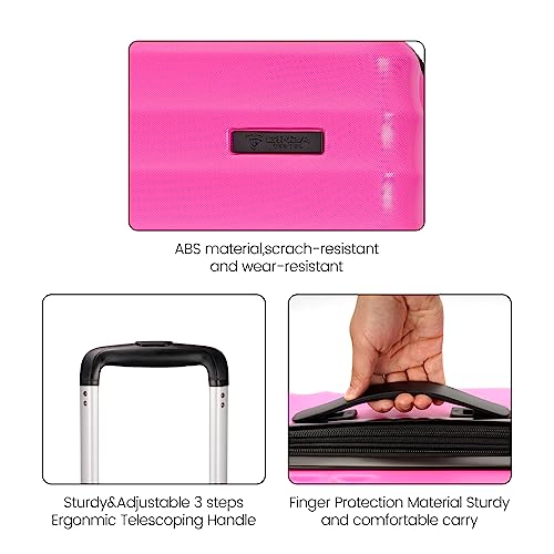 PRIMICIA GinzaTravel 2-Piece Luggage Sets Expandable Suitcases with 4 Wheels PC+ABS Durable Hardside Luggage sets TSA lock(Rose Red, 2-Piece Set(20"/29"))