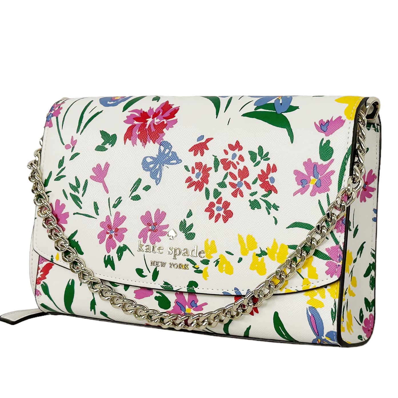 Kate Spade New York Carson Convertible Chain Crossbody Shoulder Bag Floral Garden Bouquet