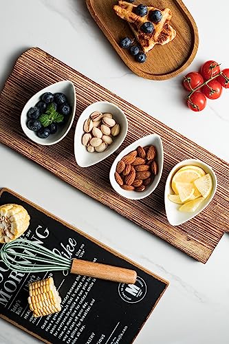 Miamolo 8 Pack Dipping Sauce Bowls, 3 Oz Ceramic Soy Sauce Dish Dip Bowls Water Drop Shape, Small Bowls for Side Dishes, Sushi, Ice Cream, Appetizer, BBQ, Party