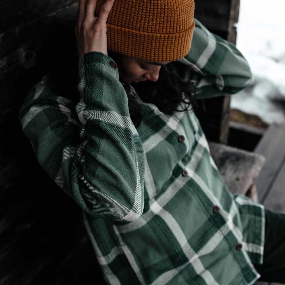Fjallraven F86986614-679S Singi Flannel Overshirt W Patina Green-Deep Patina S