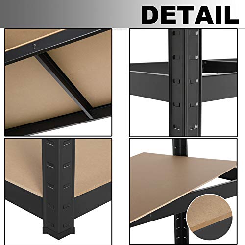 Autofather Heavy Duty Storage Rack, 5-Tier Metal Storage Shelving Unit w/Adjustable Shelves Steel for Garage, 35" W x 16" D x 70" H