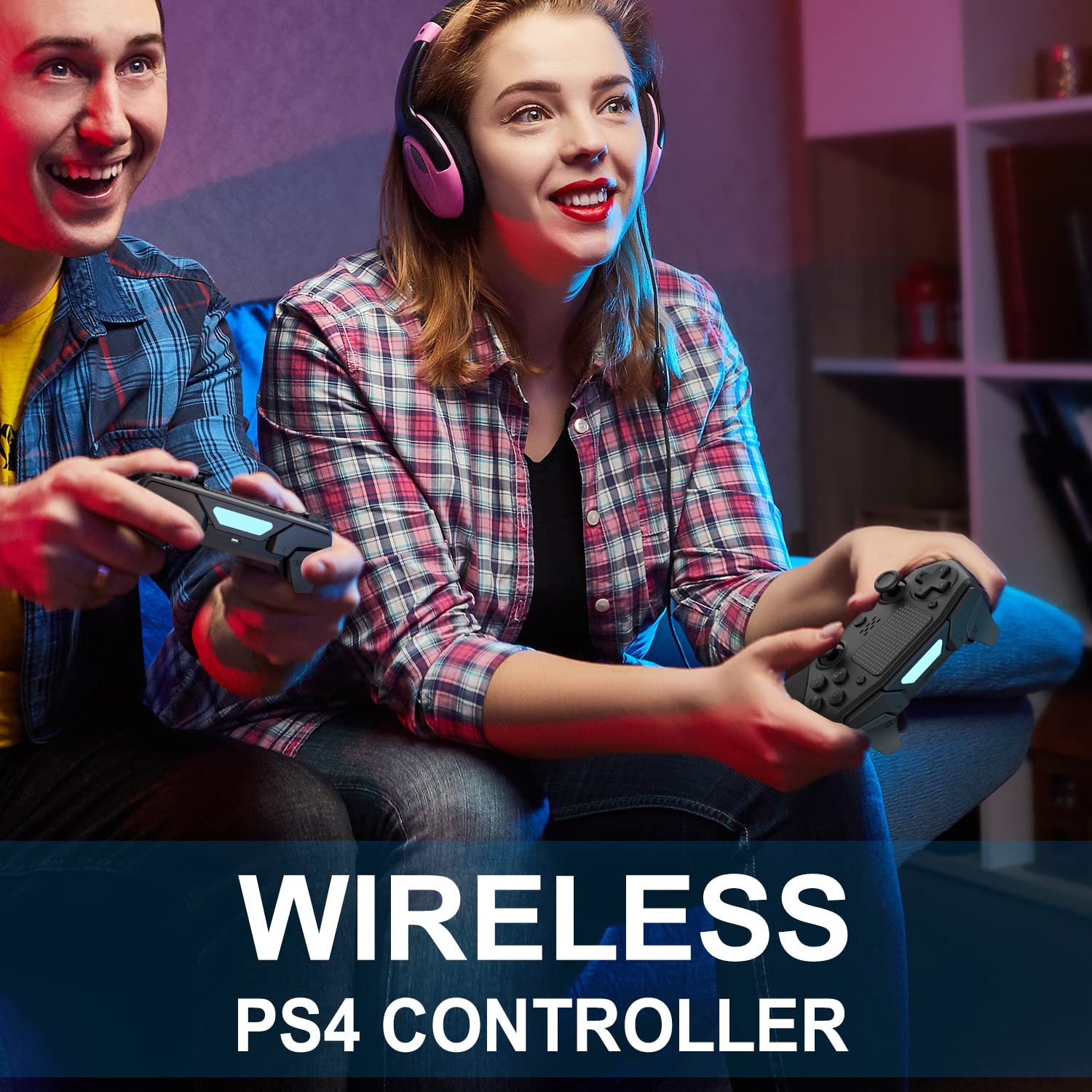 UeeVii PS4 Controller with Back Button Attachment, PS4 wireless controller with 4 Paddles for Playstation 4, Pro, Slim, PC, PS4 Console Dualshock Gamepad Joystick Remote Compatible