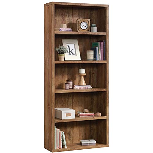 Sauder Miscellaneous Storage 5-Shelf Wood Bookcase in Sindoori Mango, Sindoori Mango Finish