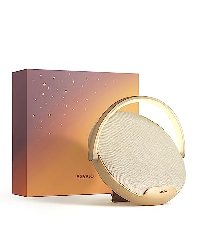 EZVALO Mothers Day Gifts for Her, Bedside Lamp with Wireless Charger, 4 in 1 Dimmable LED Night Light, Nightstand Touch Lamp, Portable Bluetooth Speaker, Birthday Gifts for Women, Men, Mom