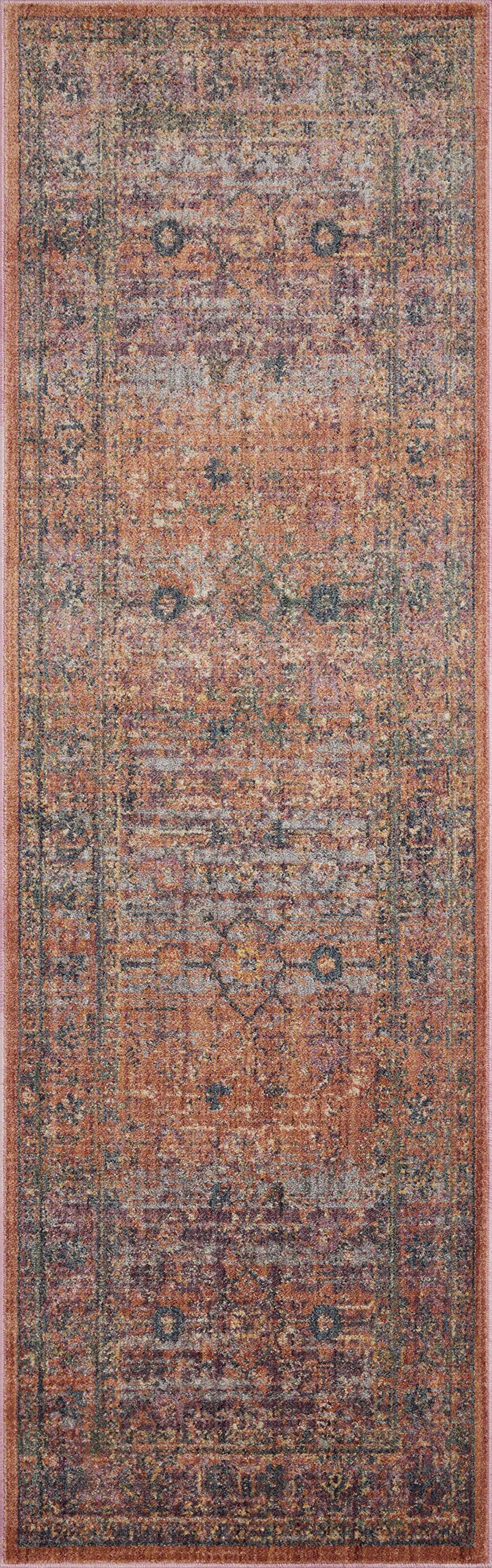 Loloi Jean Stoffer Bradbury Collection, Sunset & Multi, 2'-6" x 12'-0" Runner Rug โ Modern & Traditional Area Rugs for Living Room Bedroom Entryway & Hallway No Shed High Traffic Area Decor Rug
