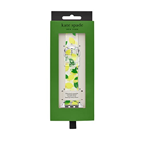 Kate Spade New York women's clear and yellow polyurethane band for apple watch®, 38/40/41/42/44/45/49mm (Model: KSS0172E)