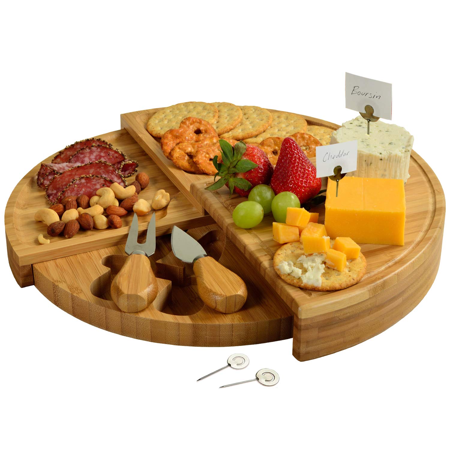 NCAA Texas Longhorns Officially Licensed Multi Level Swiveling Patented Cheese Board 14" Diameter by Picnic at Ascot