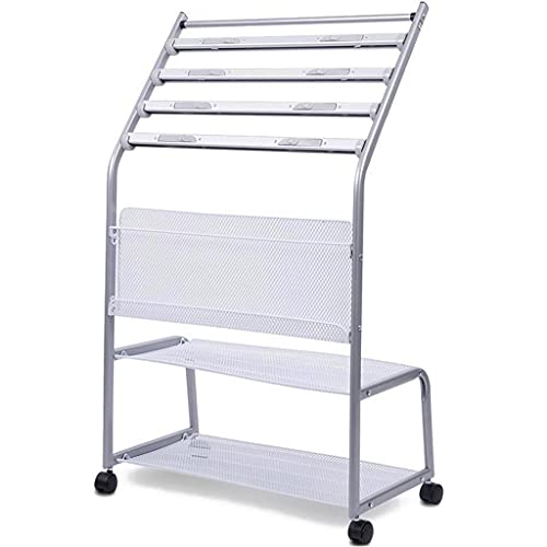 Storage Newspaper Baskets Books Newspaper Rack Information Rack Office Display Rack Floor Countertop Exhibition Supplies (Color : Silver, Size : 6535105cm)