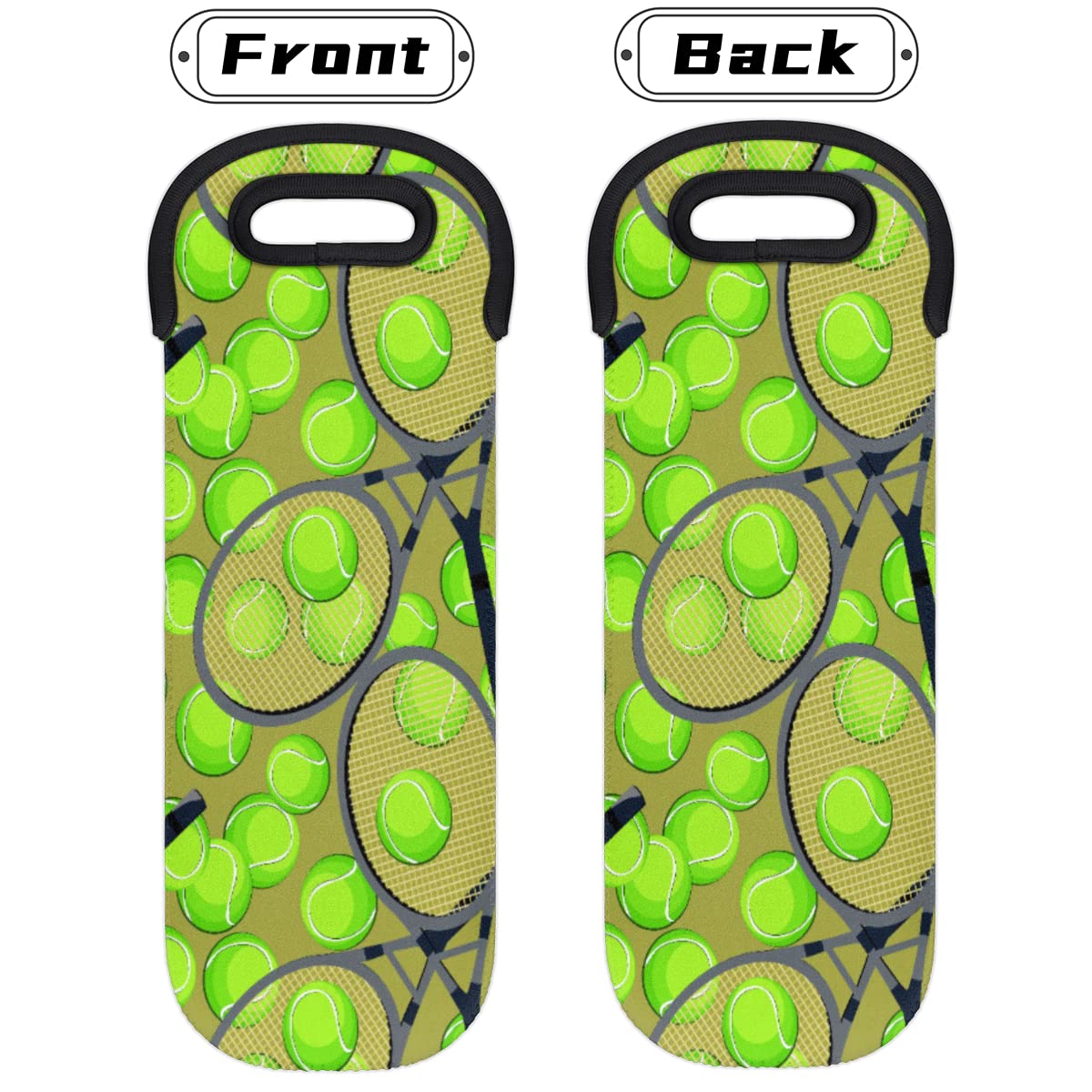 Single Bottle Wine Gift Tote Carrier Tennis Rackets Balls Neoprene Wine Tote Bags Holder Cooler Wine Gift for Women Men