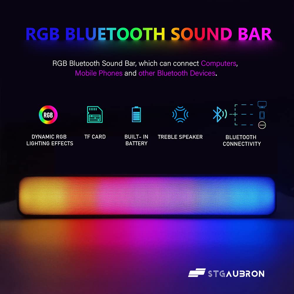 STGAubron Gaming PC Computer Desktop, GeForce RTX 3070 8G, Intel Core i9-11900KF up to 5.3G, 32G DDR4, 2T SSD, WiFi, BT 5.0, RGB Fan x7, RGB BT Sound Bar & Gaming Mic, Windows 11 Home