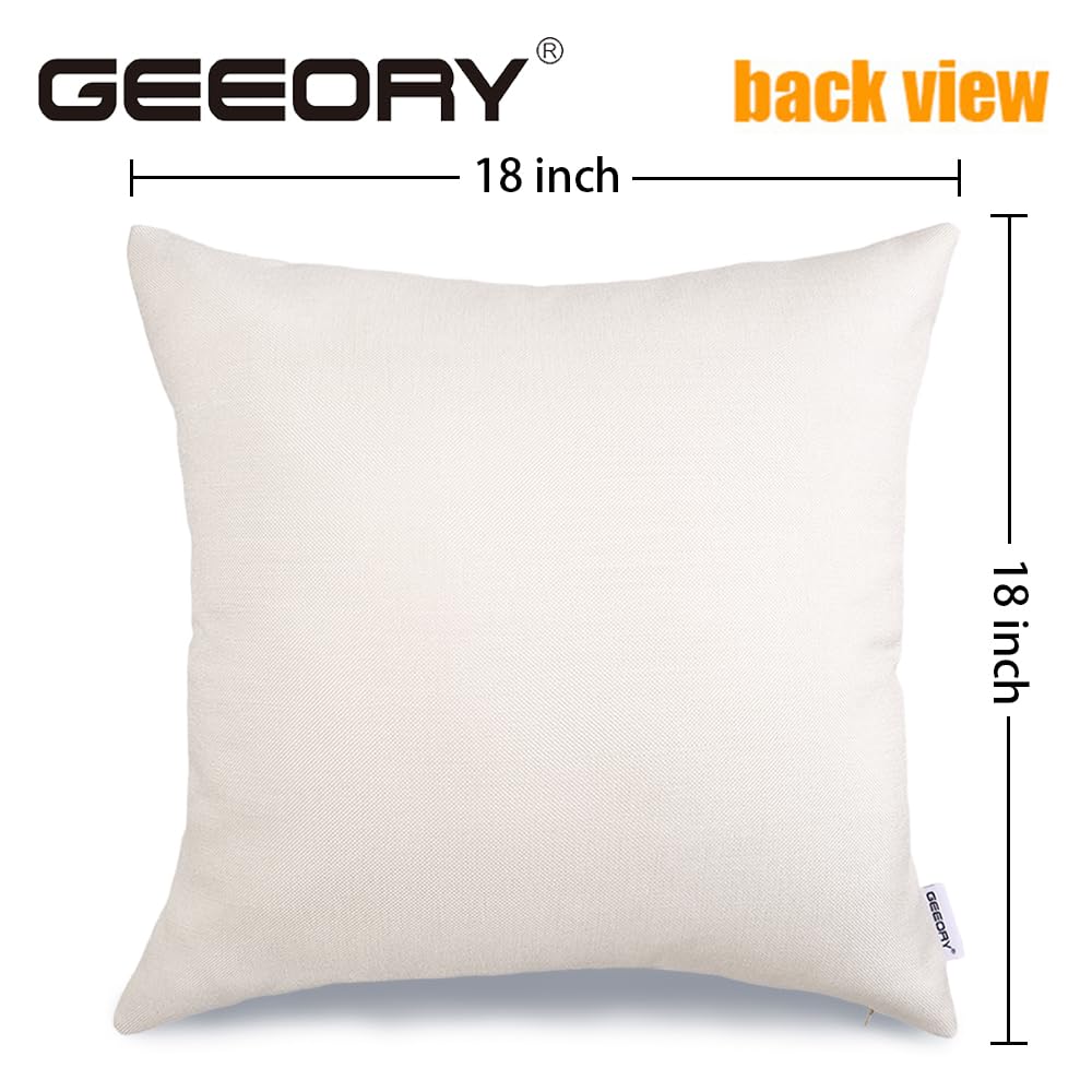 GEEORY Fall Decorative Throw Pillow Covers 18 x 18 Inch Set of 4, Thankful Grateful Blessed Harvest Pumpkin Gnome Thanksgiving Fall Decor Outdoor Farmhouse Pillow Cases for Home Couch G345-18