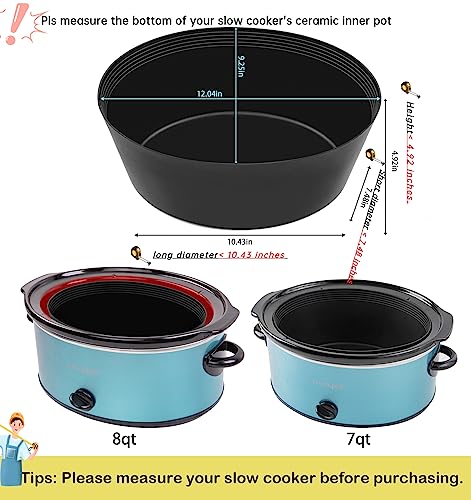 Slow Cooker Liners Fit for Crockpot 7-8 Quart Oval Slow Cooker,Reusable & Leakproof Dishwasher Safe Cooking Liner for CrockPot 7-8QT