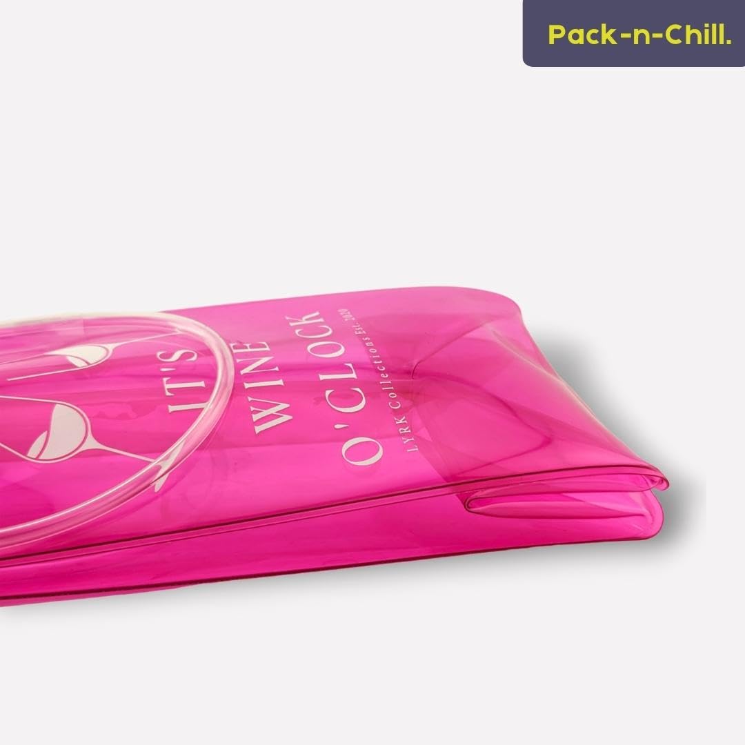 Wine Chiller (Pink), Portable Ice Wine Bag with Handles, Collapsible, Cools Wine Champagne Beers Ice Drinks in Minutes Anywhere You Go, Wine Gift Bag